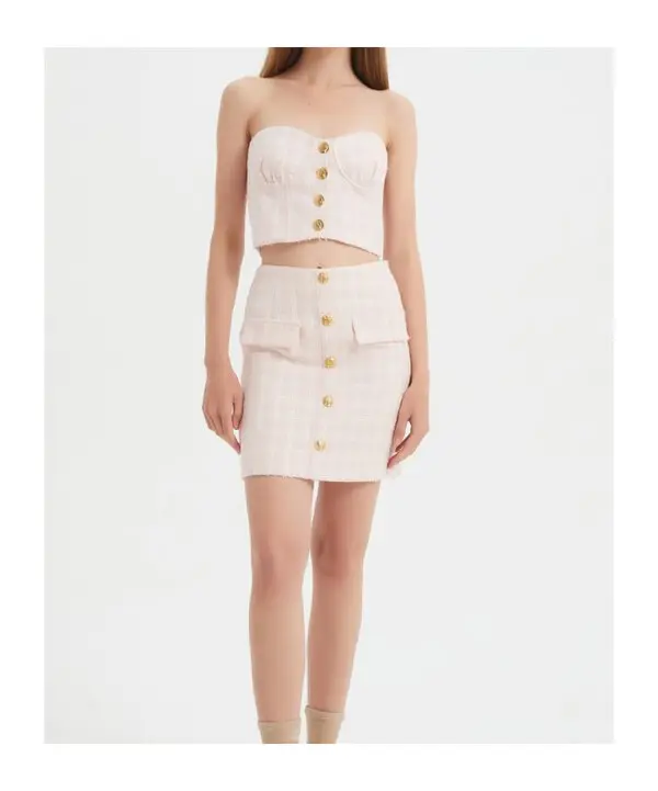 Marissa Chiara Button Detailed Tube Top Vest