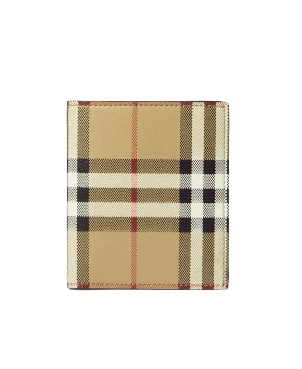 Burberry Check-printed Bi-fold Wallet - Nude