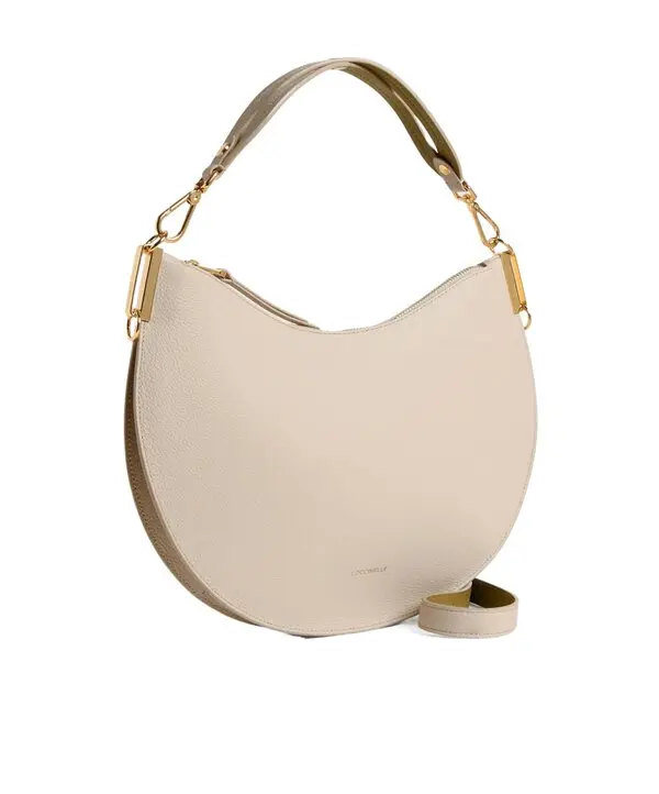 COCCINELLE Sunup Logo Stamp Medium Shoulder Bag - Nude