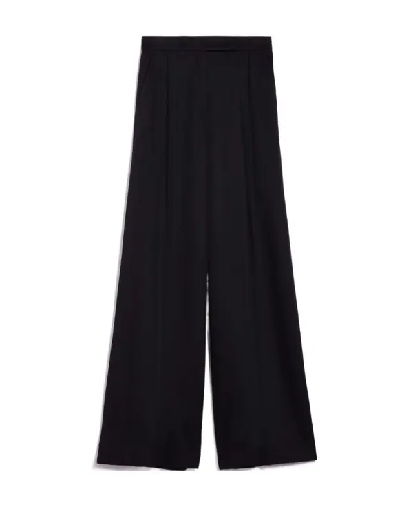 Max Mara Wide Leg Pleated Trousers - Black