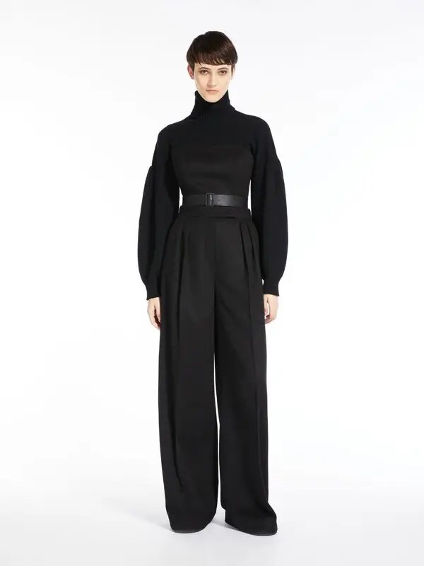 Max Mara Wide Leg Pleated Trousers