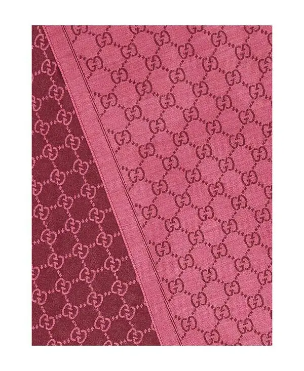 Gucci Gg Jacquard Pattern Knitted Scarf - Pink
