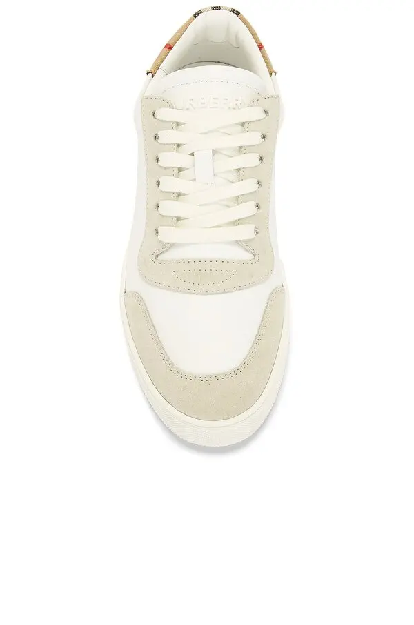Burberry Round-toe Lace-up Sneakers - White