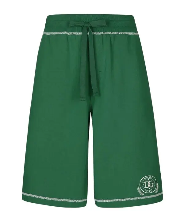 Dolce & Gabbana Logo Embroidered Bermuda Shorts