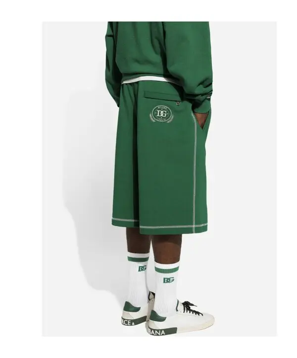 Dolce & Gabbana Logo Embroidered Bermuda Shorts