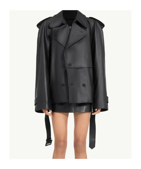 MAISON MARGIELA Leather Double-breasted Jacket