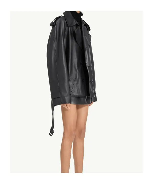 MAISON MARGIELA Leather Double-breasted Jacket