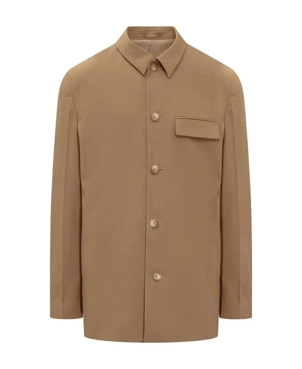 Nanushka Button-up Straight Hem Tailored Overshirt - Brown