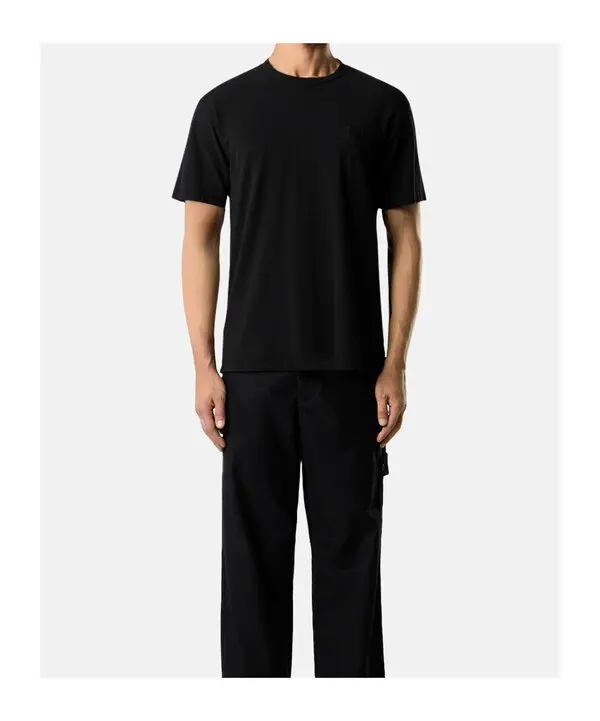 Stone Island Logo Patch Short-sleeved T-shirt - Black