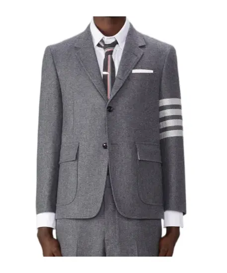 Thom Browne 4-bar Stripe Single-breasted Blazer - Medium Gray