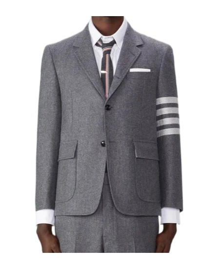Thom Browne 4-bar Stripe Single-breasted Blazer - Medium Gray