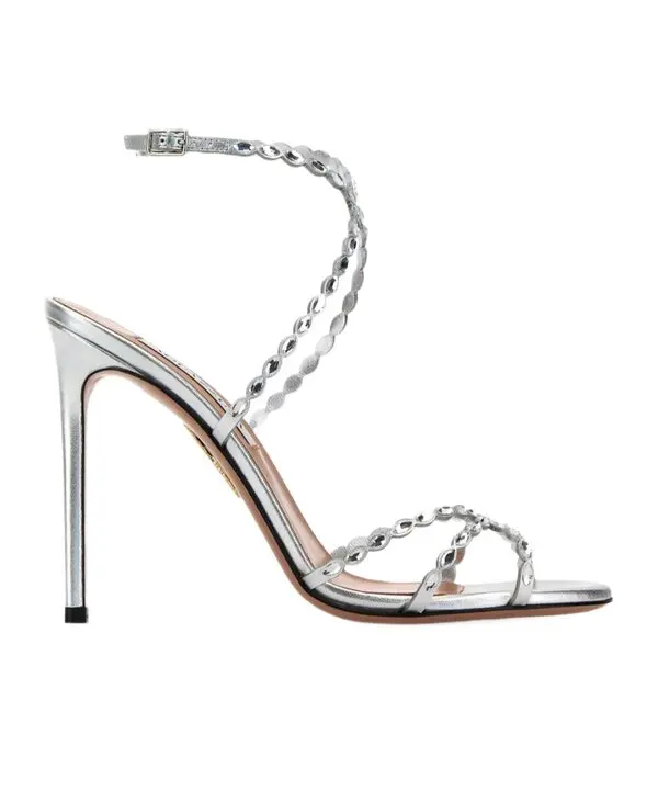 AQUAZZURA 85mm Love Struck Crystal-embellished Sandals - Silver