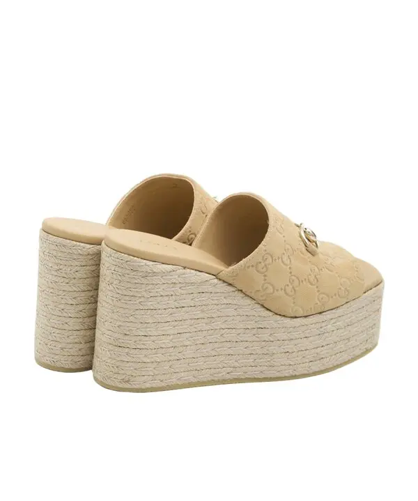 Gucci Horsebit Platform Espadrille Wedges
