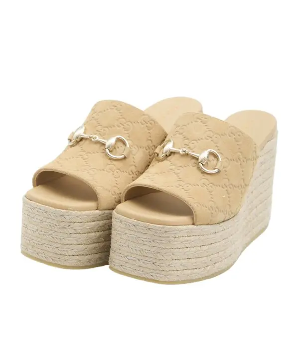 Gucci Horsebit Platform Espadrille Wedges