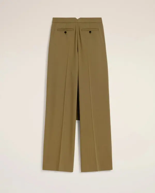 AMI Paris Front Panel Wide Leg Trousers - Green