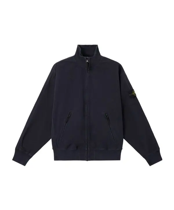 Stone Island Oversized Fit Zip Pockets Track Jacket - Dark Blue
