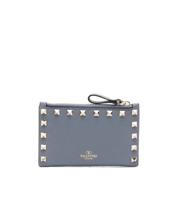 Valentino Garavani Studded Zip Wallet - Gray