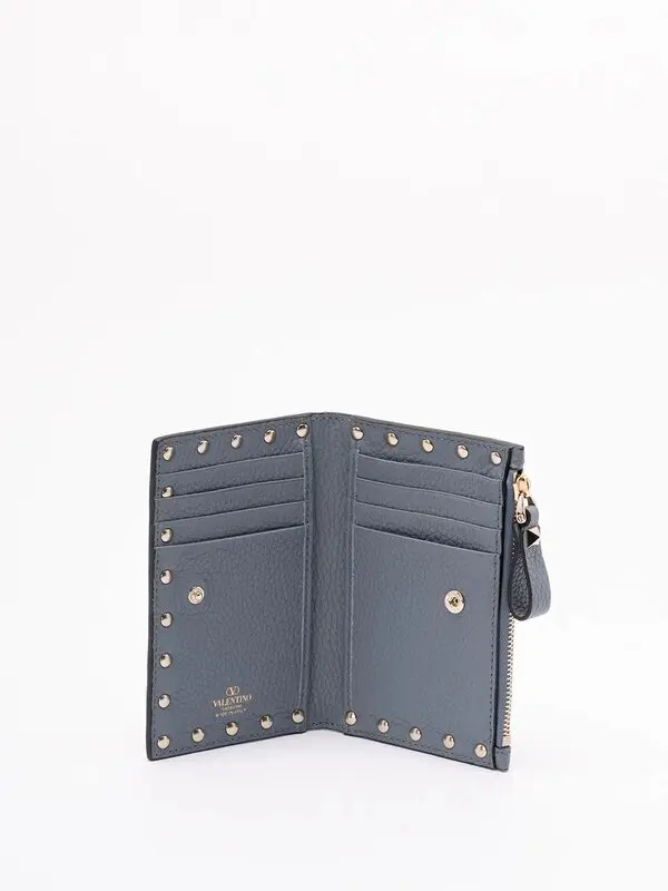 Valentino Garavani Studded Zip Wallet - Gray
