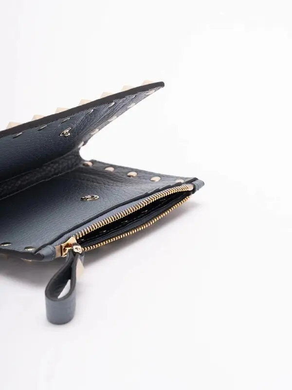 Valentino Garavani Studded Zip Wallet - Gray