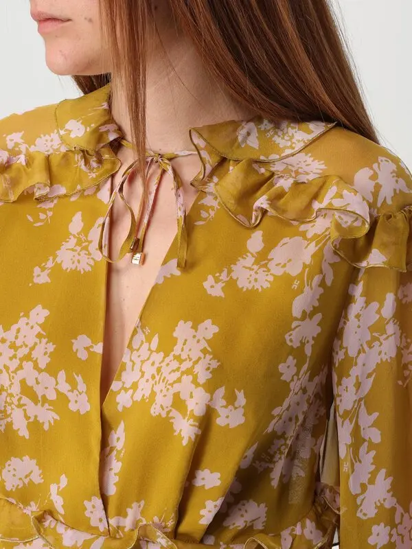 Elisabetta Franchi Ruffled Floral Print Voile Dress - No