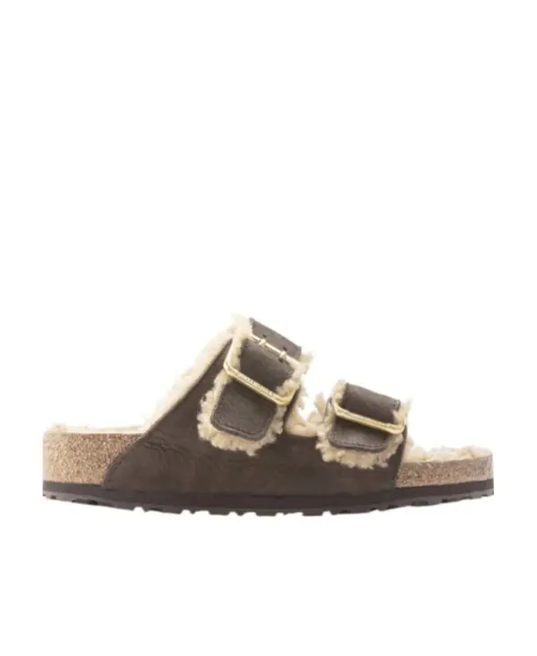 BIRKENSTOCK Fur-lined Double-strap Sandals - Brown