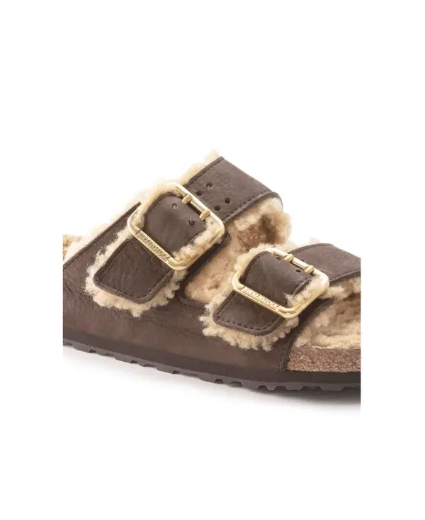 BIRKENSTOCK Fur-lined Double-strap Sandals - Brown