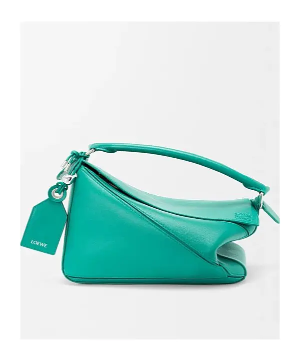 Loewe Small Featherlight Puzzle Bag In Nappa Lambskin - Green