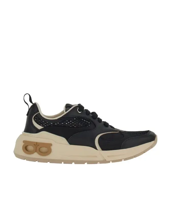 FERRAGAMO Low-top Logo Sneakers - Black