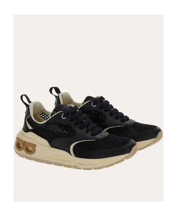 FERRAGAMO Low-top Logo Sneakers - Black