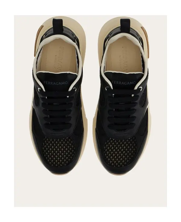 FERRAGAMO Low-top Logo Sneakers - Black