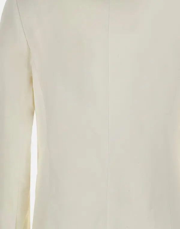Eleventy Double-breasted Peak-lapel Blazer - White