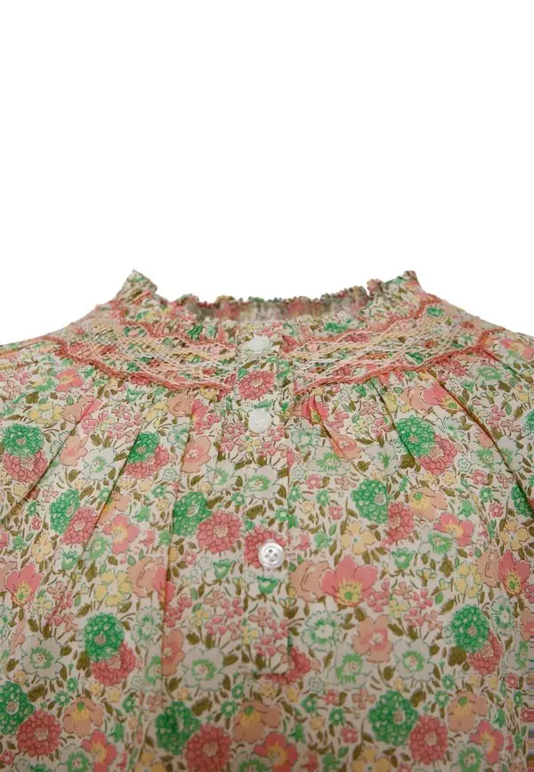 Bonpoint Floral Print Ruffled Blouse