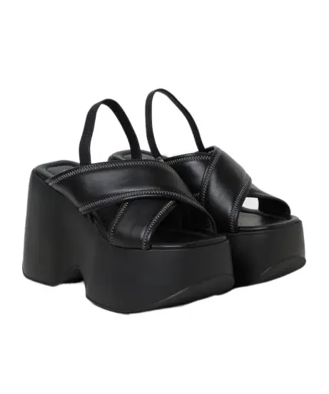 VIC MATIE Platform Slingback Heeled Sandals - Black