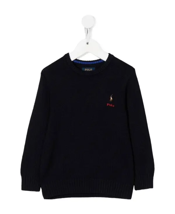 Polo Ralph Lauren Embroidered Logo Crewneck Sweater - Black