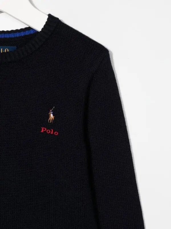 Polo Ralph Lauren Embroidered Logo Crewneck Sweater - Black