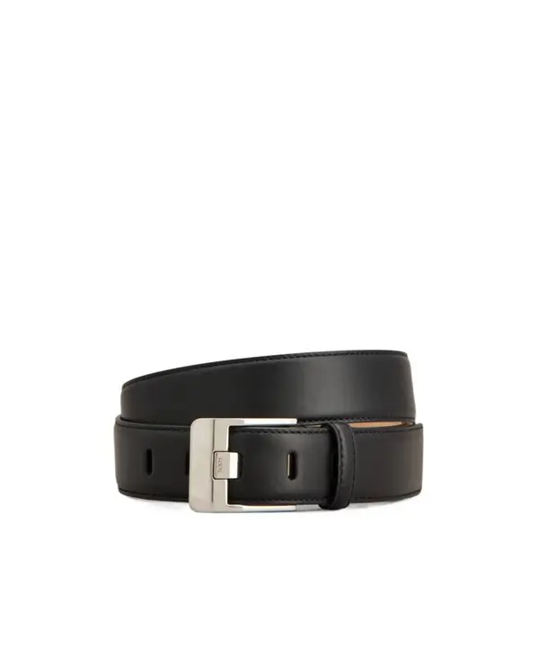 TOD'S Leather Belt With Metal Buckle - Black