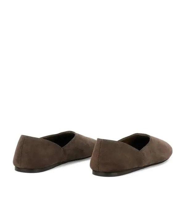 Khaite Jane Ballerine Flat - Sable Suede