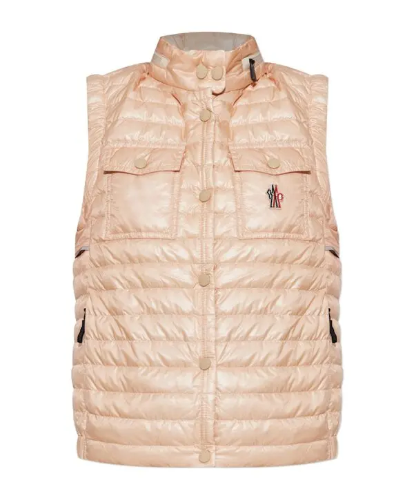 Moncler Logo Patch Padded Gilet - Pink