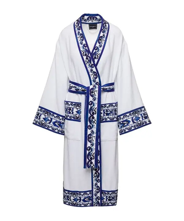 Dolce & Gabbana Dolce Gabbana Terry Belted Bathrobe - White