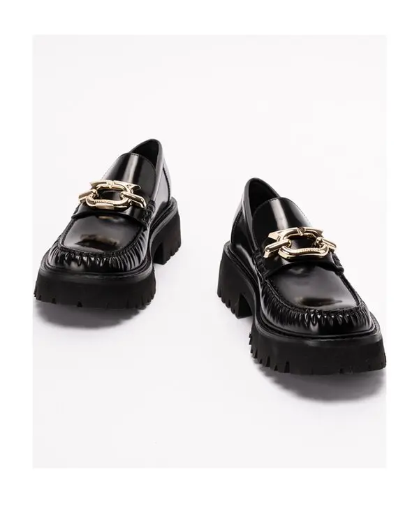 FERRAGAMO Gancini Buckle Loafers - Black