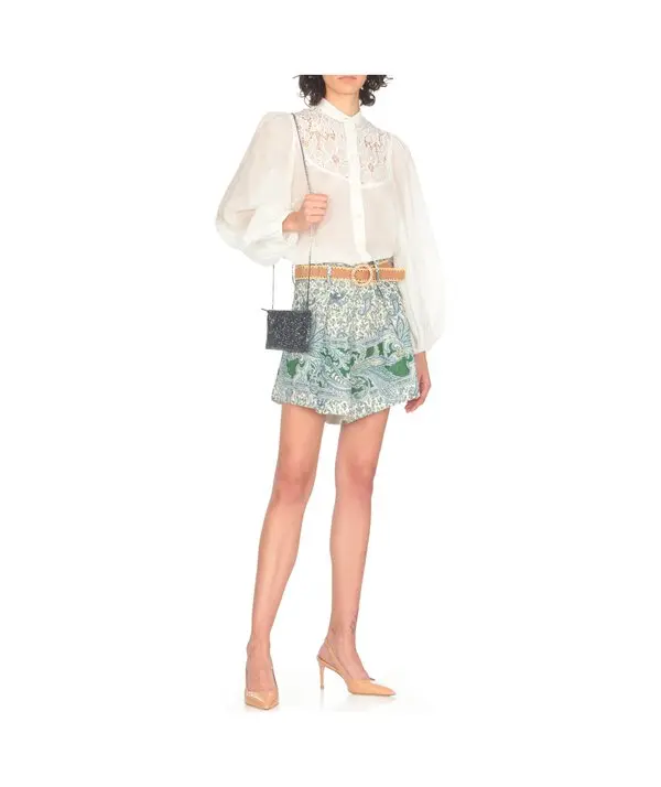 Zimmermann Floral Embroidered Ramie Shirt