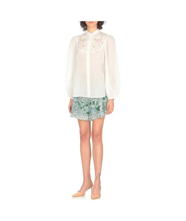 Zimmermann Floral Embroidered Ramie Shirt