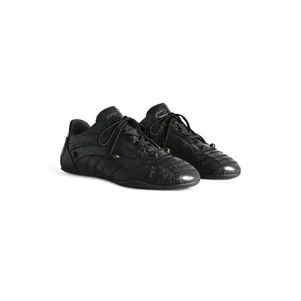 Balenciaga City Lace-up Sneakers In Sheepskin - Black