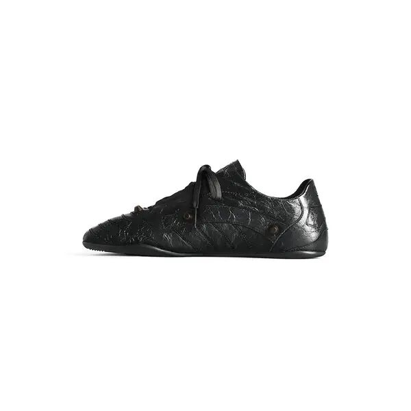 Balenciaga City Lace-up Sneakers In Sheepskin - Black