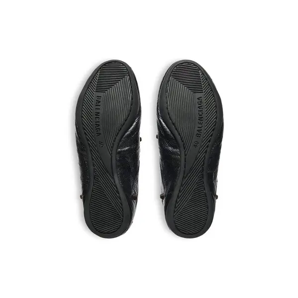 Balenciaga City Lace-up Sneakers In Sheepskin - Black