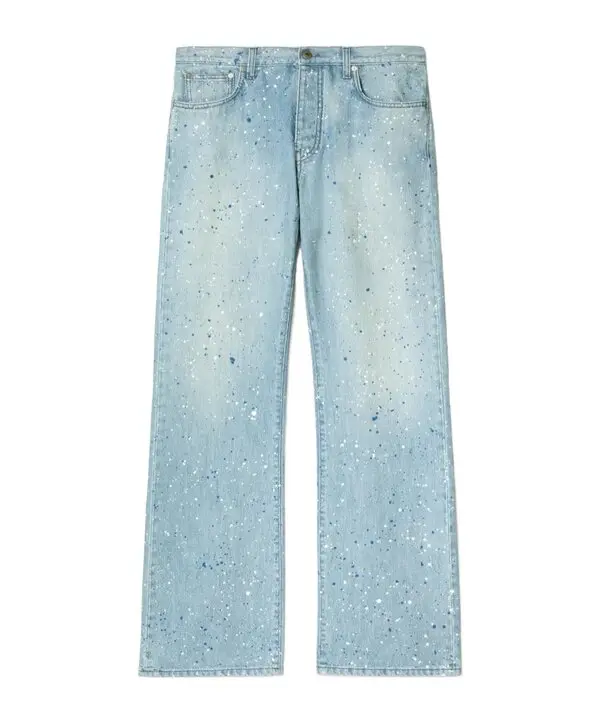 Off-White Paint Relaxed Jeans - Blue