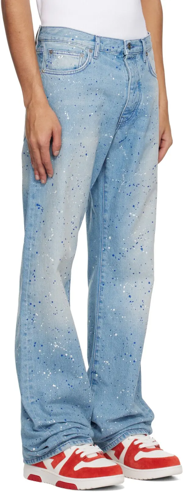 Off-White Paint Relaxed Jeans - Blue