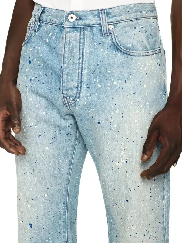 Off-White Paint Relaxed Jeans - Blue