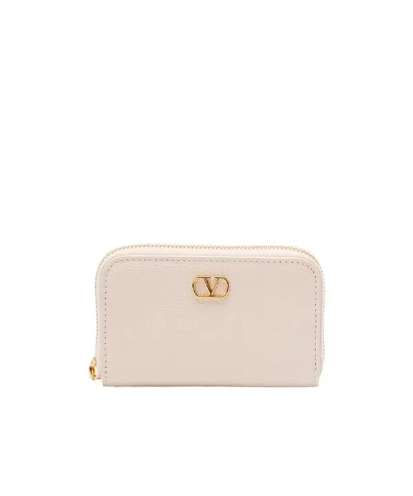Valentino Garavani Vlogo Signature Zip-up Wallet - Nude