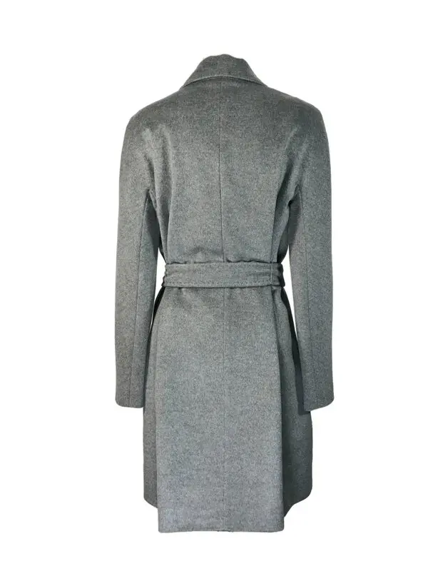 Max Mara Long-sleeved Belted Coat - Gray